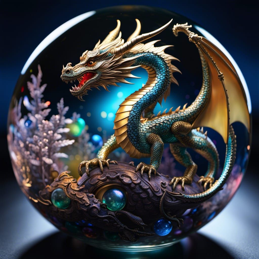 Dragon sphere - AI Generated Artwork - NightCafe Creator
