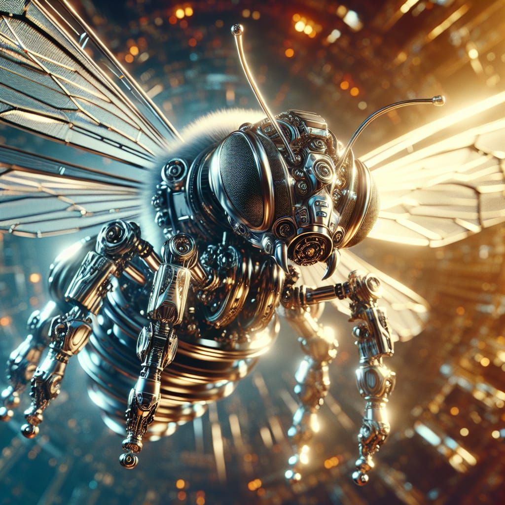 a robotic bumble bee - Robotic Bumble Bee in Epic 8K Resolu...