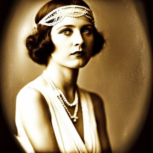 A stunningly beautiful portrait of a 1920’s flapper. Photograph ...