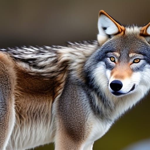 an intricately-detailed bushy-tailed wolf - AI Generated Artwork ...