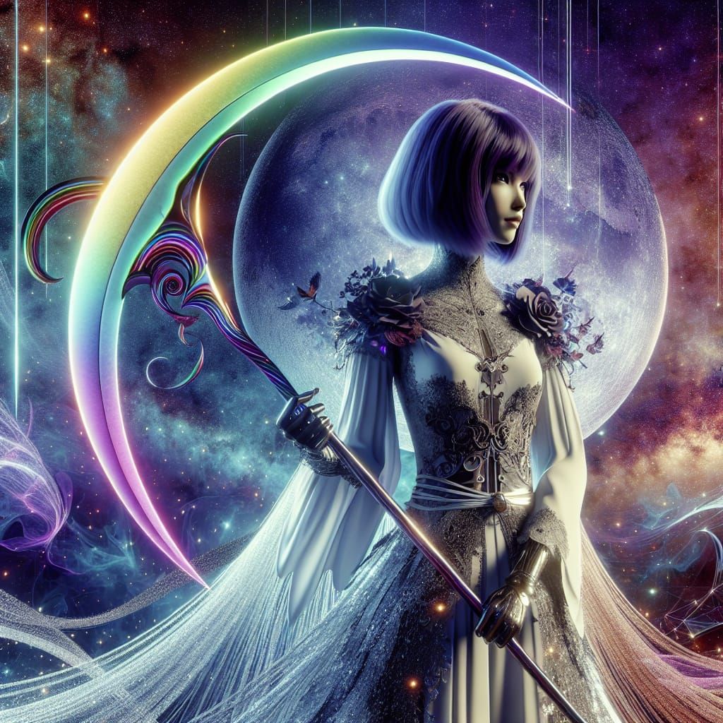 Lunar Warrior wielding Rainbow Moon Scythe. Lunar Warrior is a ...