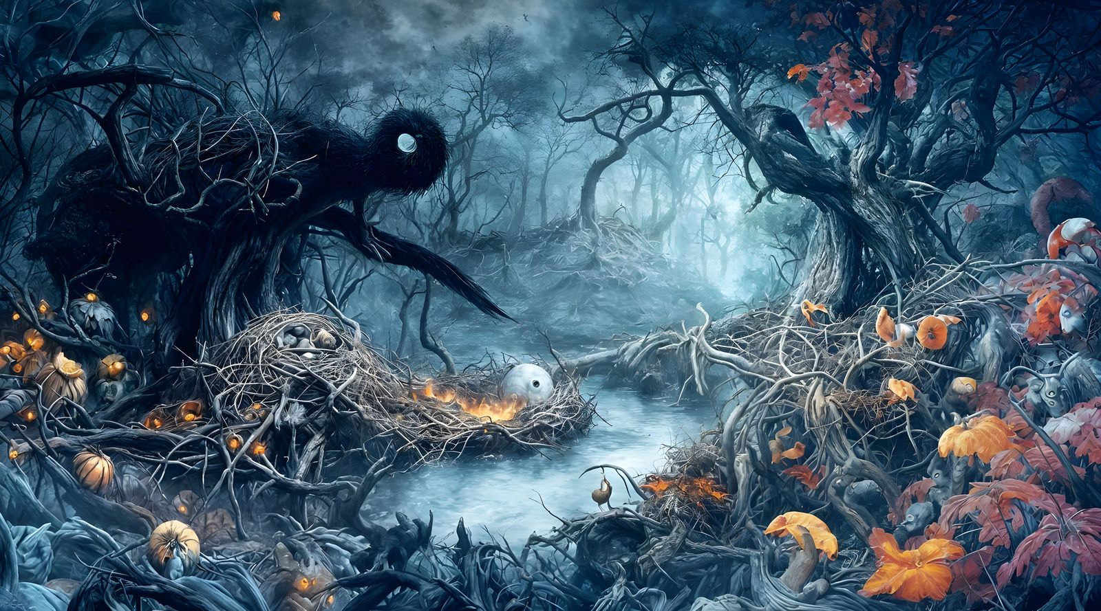 monster nest - Dark Fantasy Monster Lair in a Twisted Hellsc...