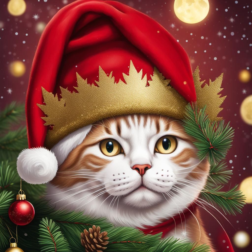 Santa's Cat 240504-09 Evolution 4 - AI Generated Artwork - NightCafe Creator
