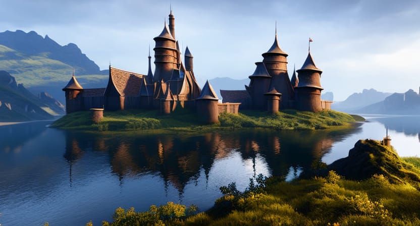 Island castle - AI Generated Artwork - NightCafe Creator