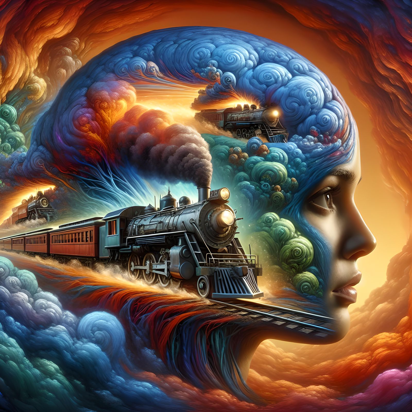 A train of thoughts... - AI Generated Artwork - NightCafe Creator