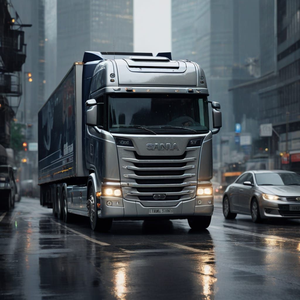 make a SCANIA - Sleek Modern Scania Semi-Truck in Metallic ...