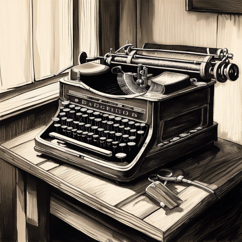 "Whispers of the Past: Typewriter's Timeless Beauty" - AI Generated ...