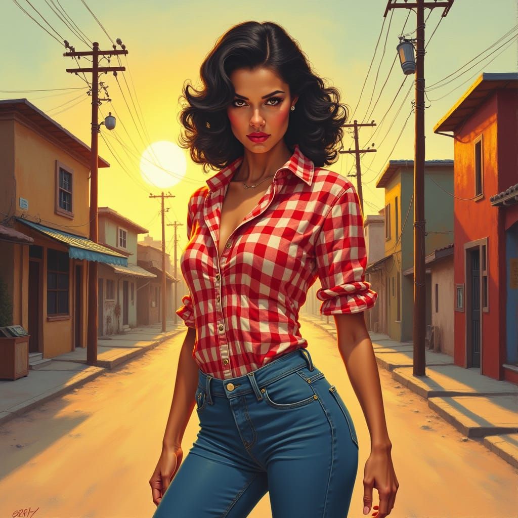 "Trouble in a One Horse Town" - Gritty Woman Stands Ready in...