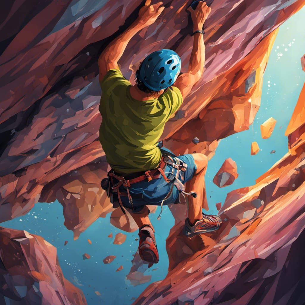 Intense Rock Climbing - AI Generated Artwork - NightCafe Creator