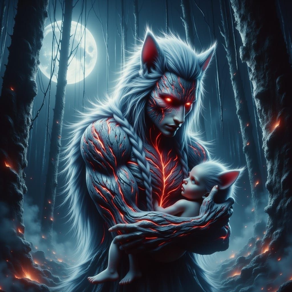 Mother and child - Dark Forest Mother Protects Her Werewolf ...
