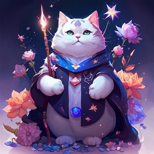 Cilia @Cilia - Chubby Wizard Cat 4 - AI Generated Artwork - NightCafe ...