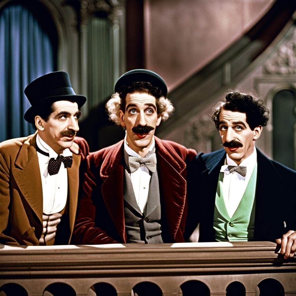 Colorized a night at the Opera Marx Brothers - AI Generated Artwork ...