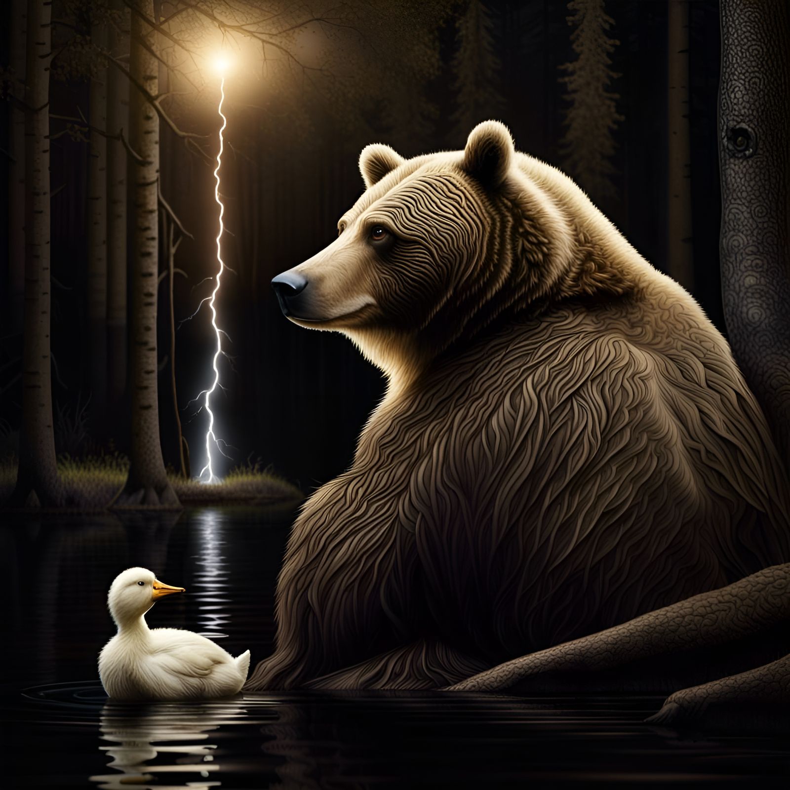 Bear and Duck 🐻🦆 - AI Generated Artwork - NightCafe Creator
