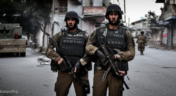 Russian Security Forces in Rostov-on-Don after a bombing - AI Generated ...