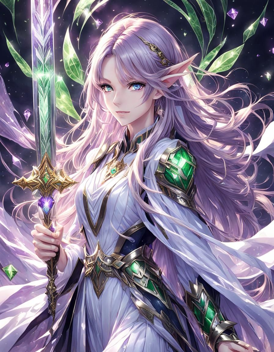 elf magical jewels sword - AI Generated Artwork - NightCafe Creator