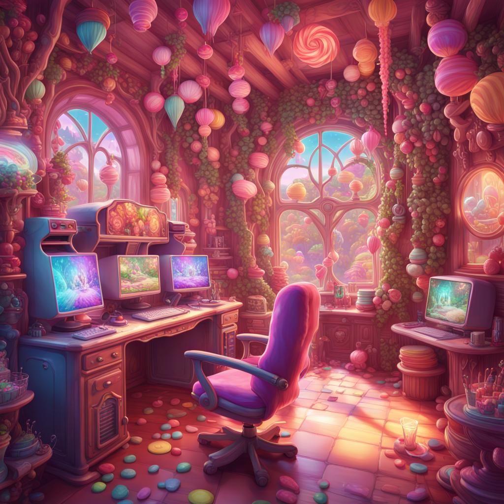 An enchanted pc gaming center in a fairy kingdom run by maximal elves ...