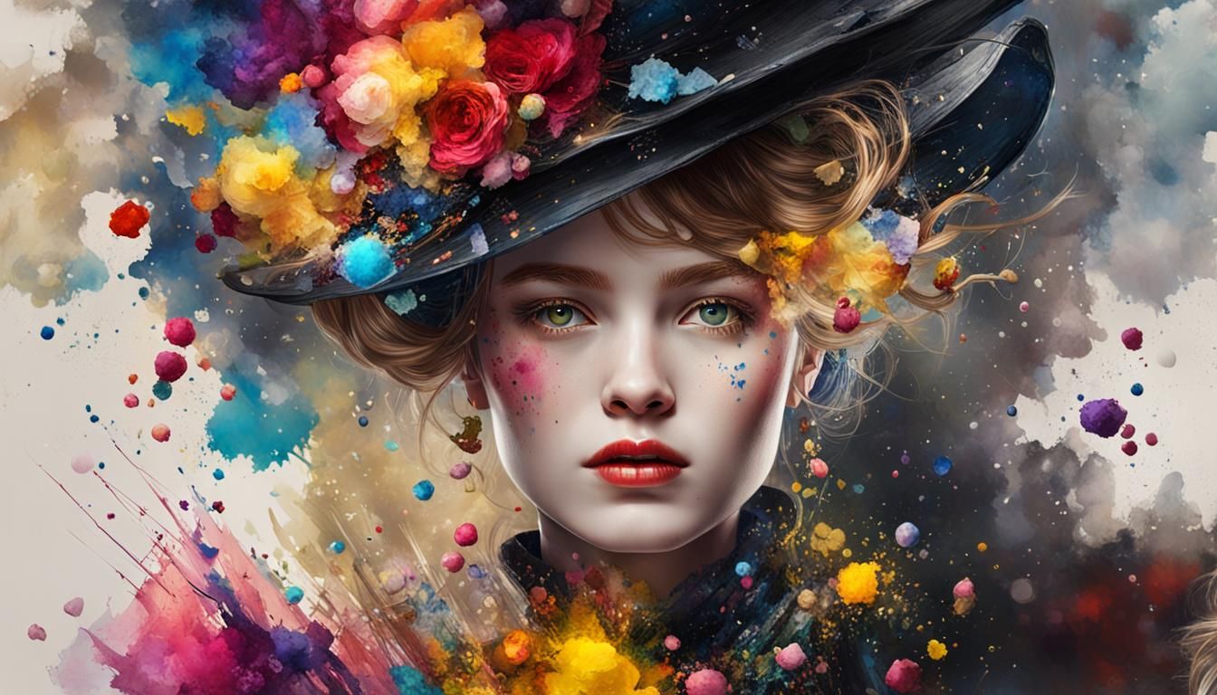 Alcohol Ink Splatter Art, adorable lady, Super Realism with Super ...