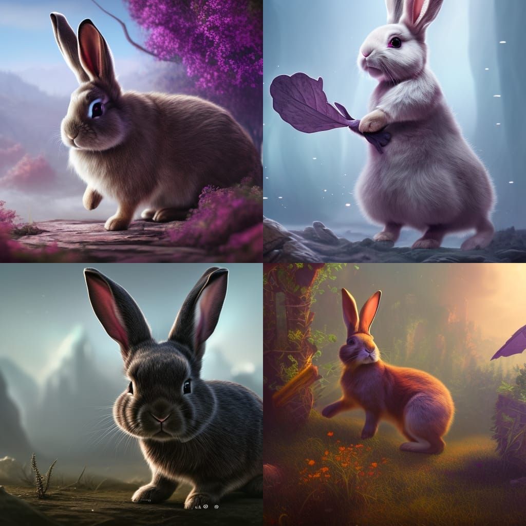 🐰💜 - AI Generated Artwork - NightCafe Creator
