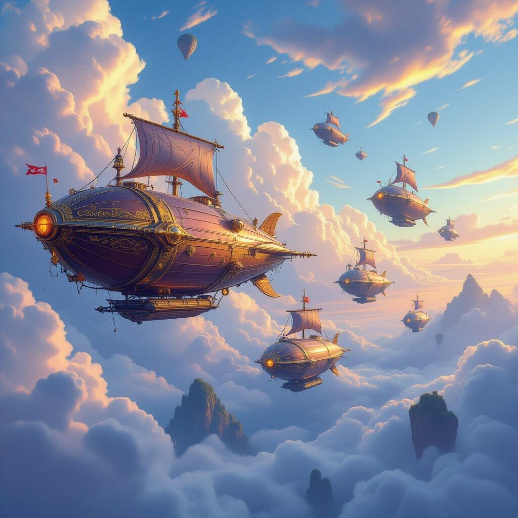 The Airships were ready for battle - Wizard Airship Fleet So...