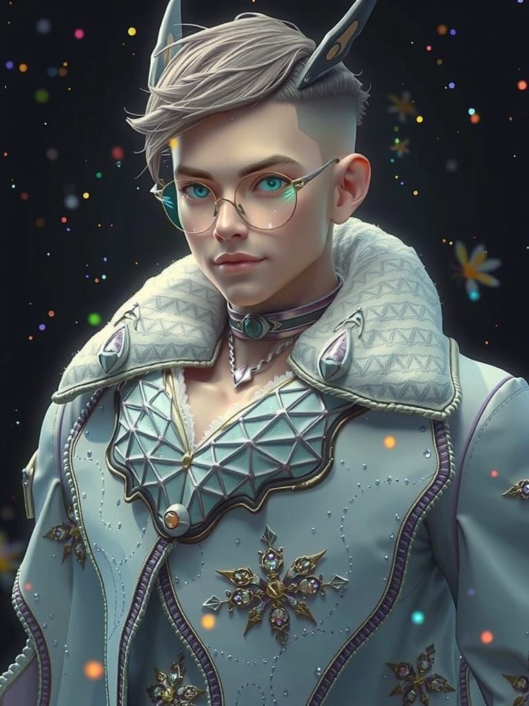 Iridescent Firefly Amidst Glowing Flame in Fantasy... - AI Art