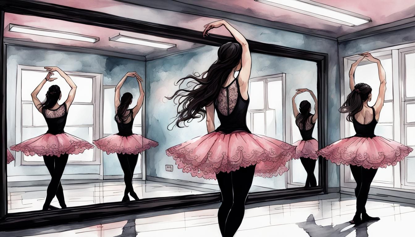 Ballerinas Reflection - AI Generated Artwork - NightCafe Creator