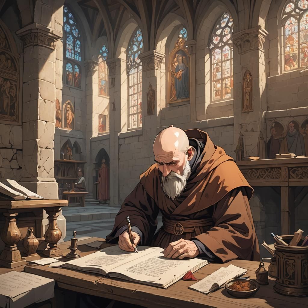 Transcribing Manuscript - AI Generated Artwork - NightCafe Creator