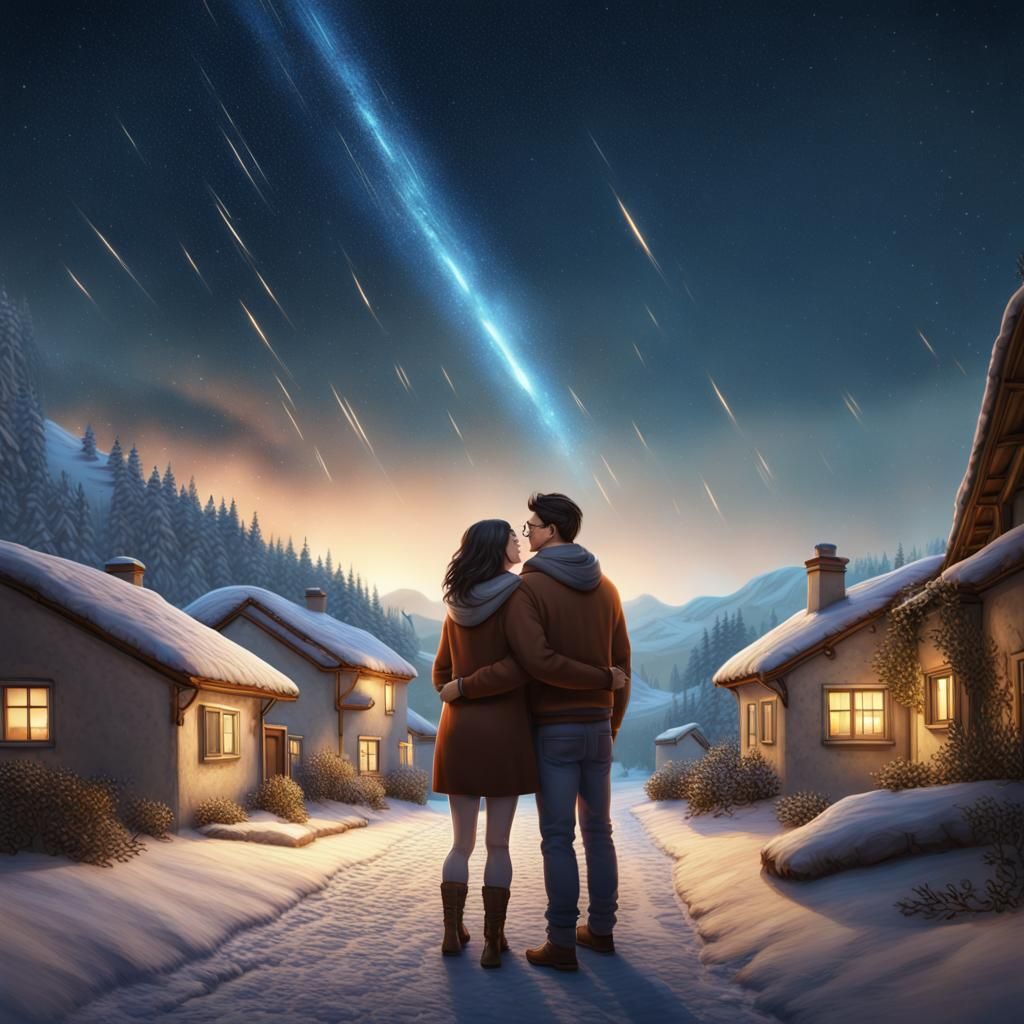 Meteor shower - AI Generated Artwork - NightCafe Creator