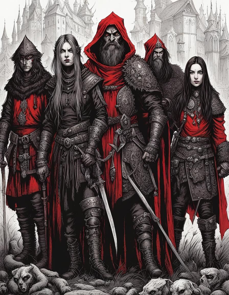 Dark Fantasy Death Metal Adventurer Group v2 - AI Generated Artwork ...