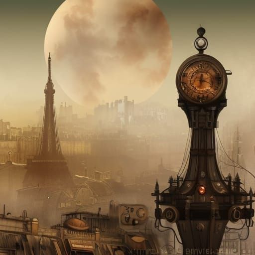 Steampunk Paris III - AI Generated Artwork - NightCafe Creator