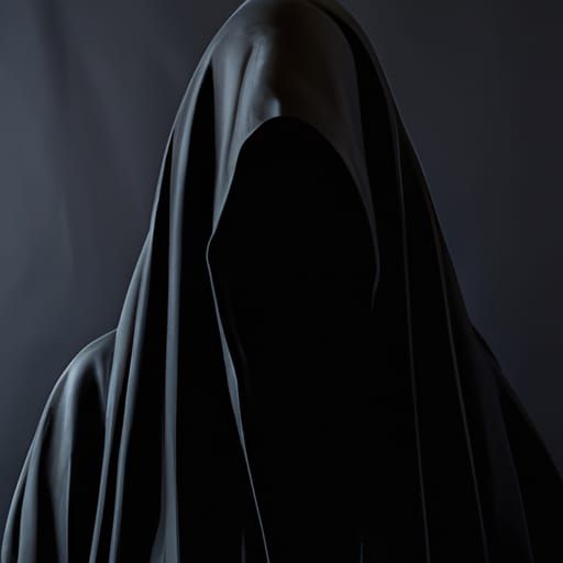 Scary Nightmarish Black Hooded Alien - AI Generated Artwork - NightCafe ...