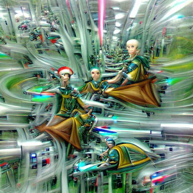 Machine elves in hyperspace - AI Generated Artwork - NightCafe Creator