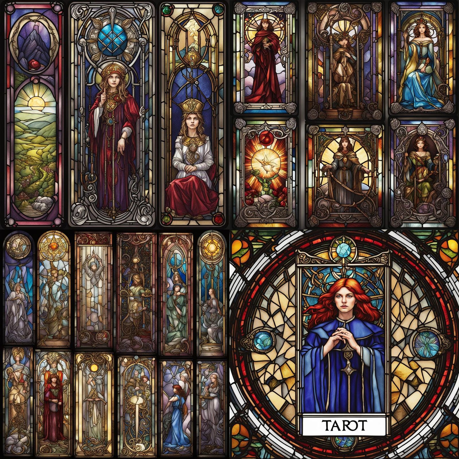Stained glass tarot cards - AI Generated Artwork - NightCafe Creator
