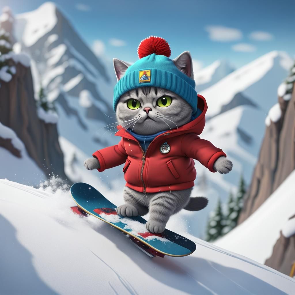 Snowboarding Loki - AI Generated Artwork - NightCafe Creator
