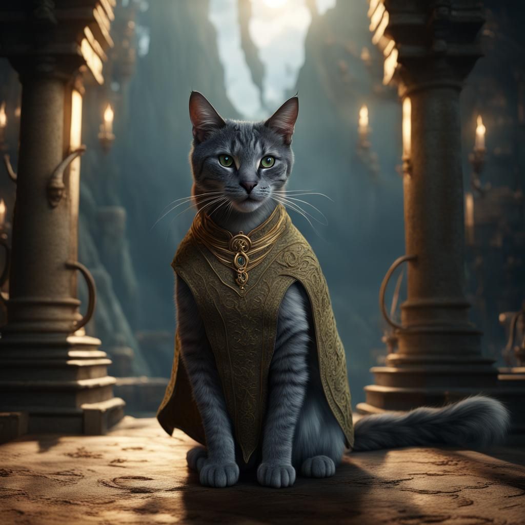 Cat dressed as Arwen from lord of the rings - AI Generated Artwork ...