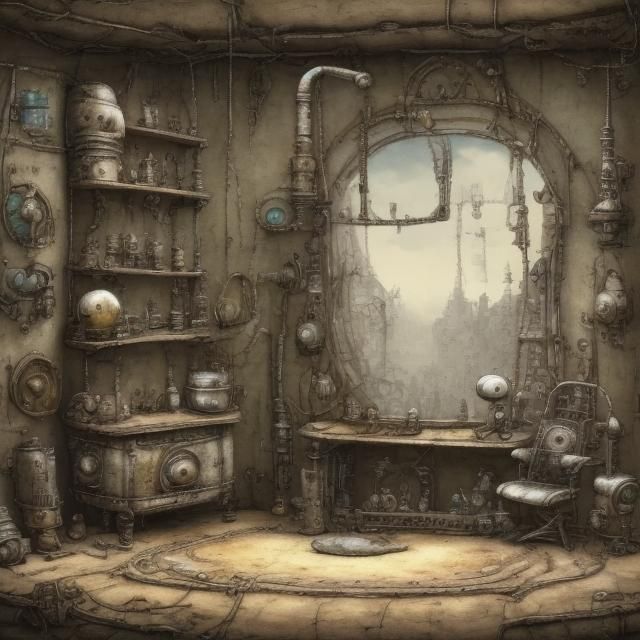 Recycled garbage room in the Machinarium - AI Generated Artwork ...