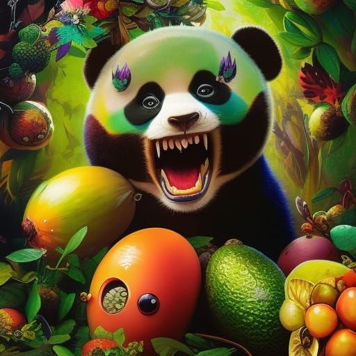 Cute Evil Avocado Panda - AI Generated Artwork - NightCafe Creator