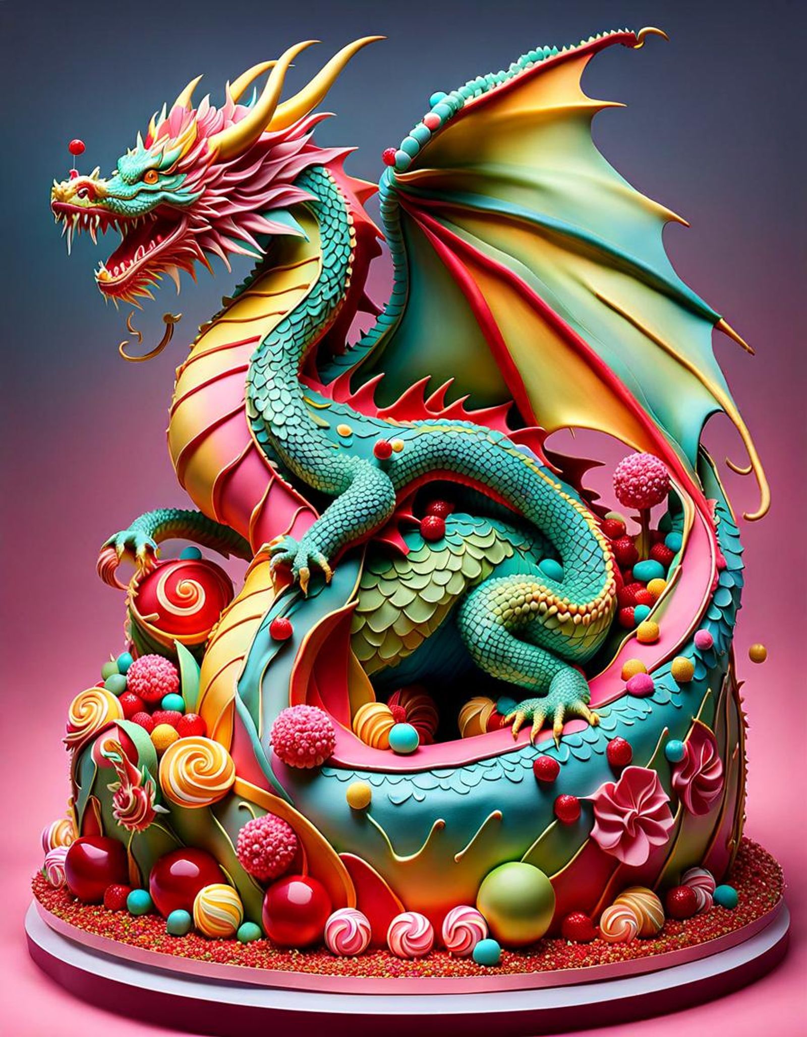 Cake Sculptures Extremely detailed cake sculpture of a dragon ...