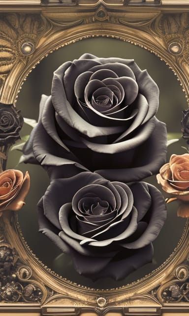Gothic Rococo Roses 1 - AI Generated Artwork - NightCafe Creator