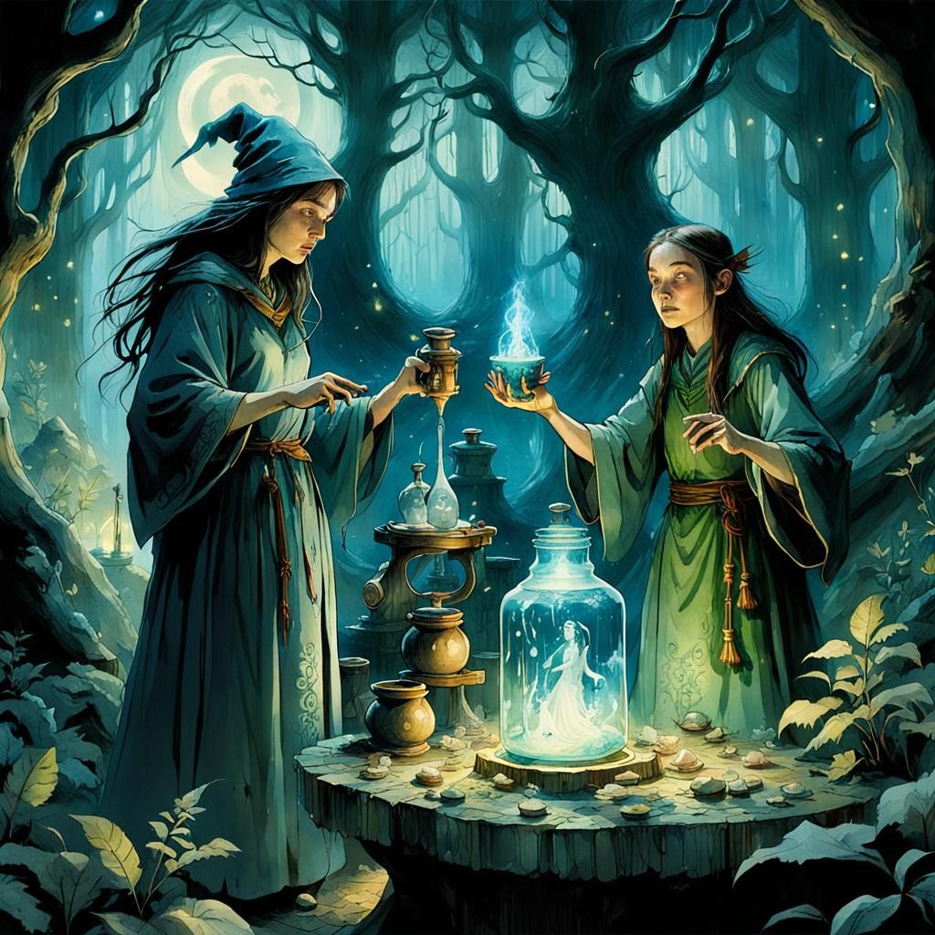 Master Wizard & Apprentice - AI Generated Artwork - NightCafe Creator