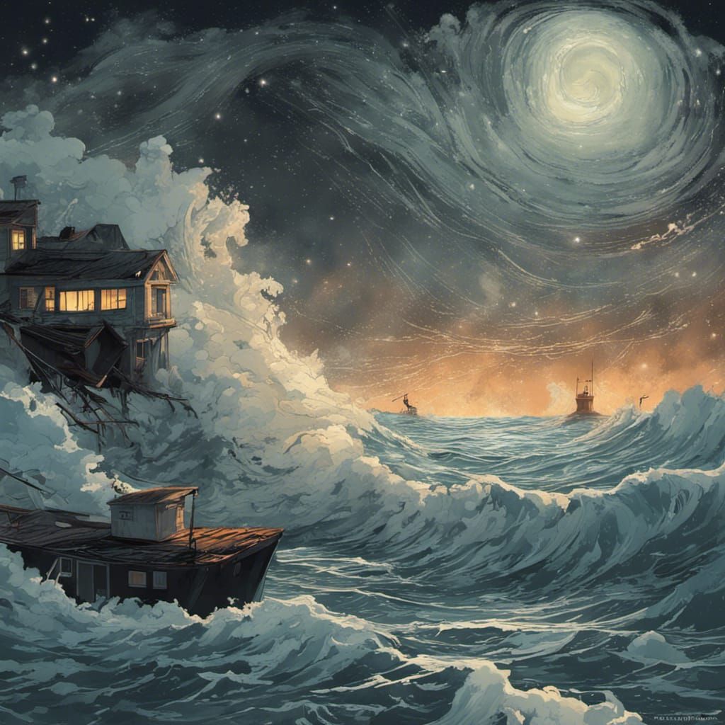 Hurricane makes landfall - AI Generated Artwork - NightCafe Creator