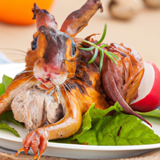 Roasted rabbit stuffed with grilled bear meat - AI Generated Artwork ...