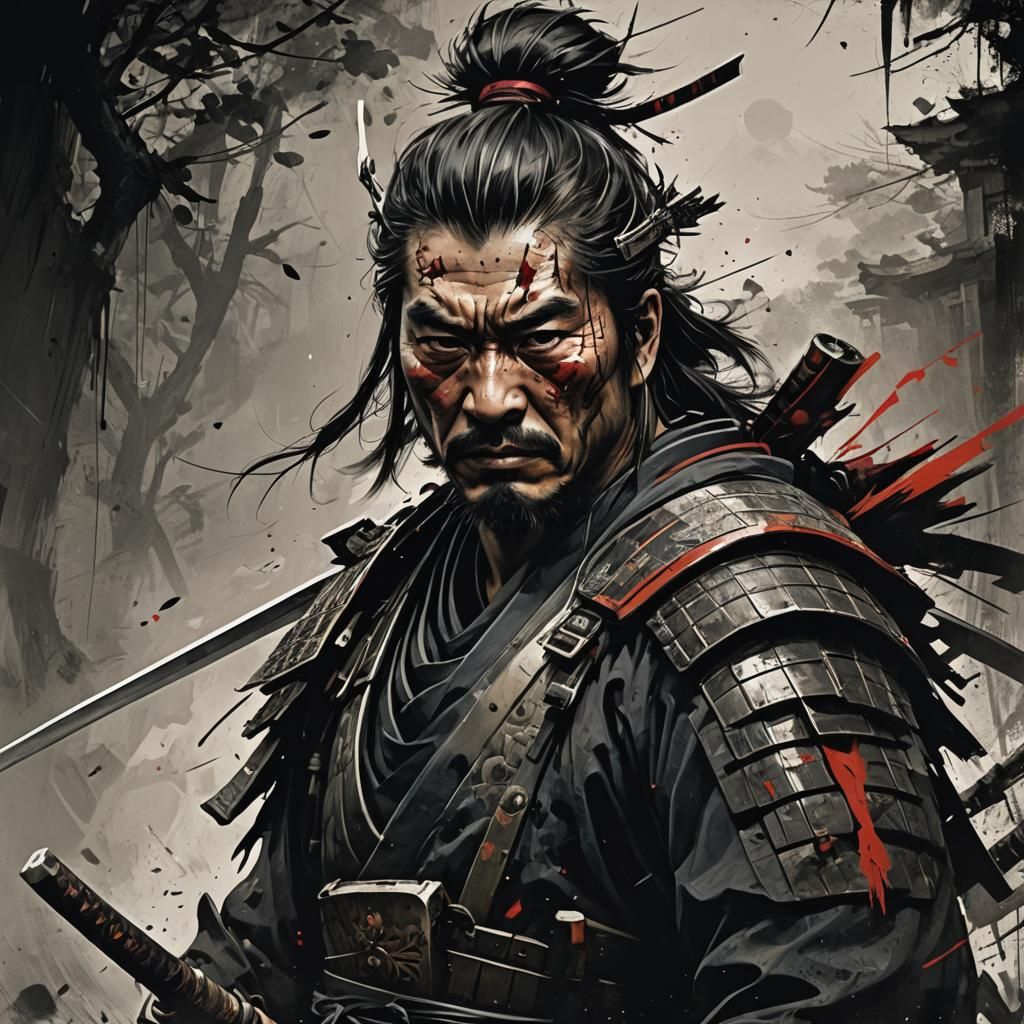 PORTRAIT: ANGRY SAMURAI - AI Generated Artwork - NightCafe Creator