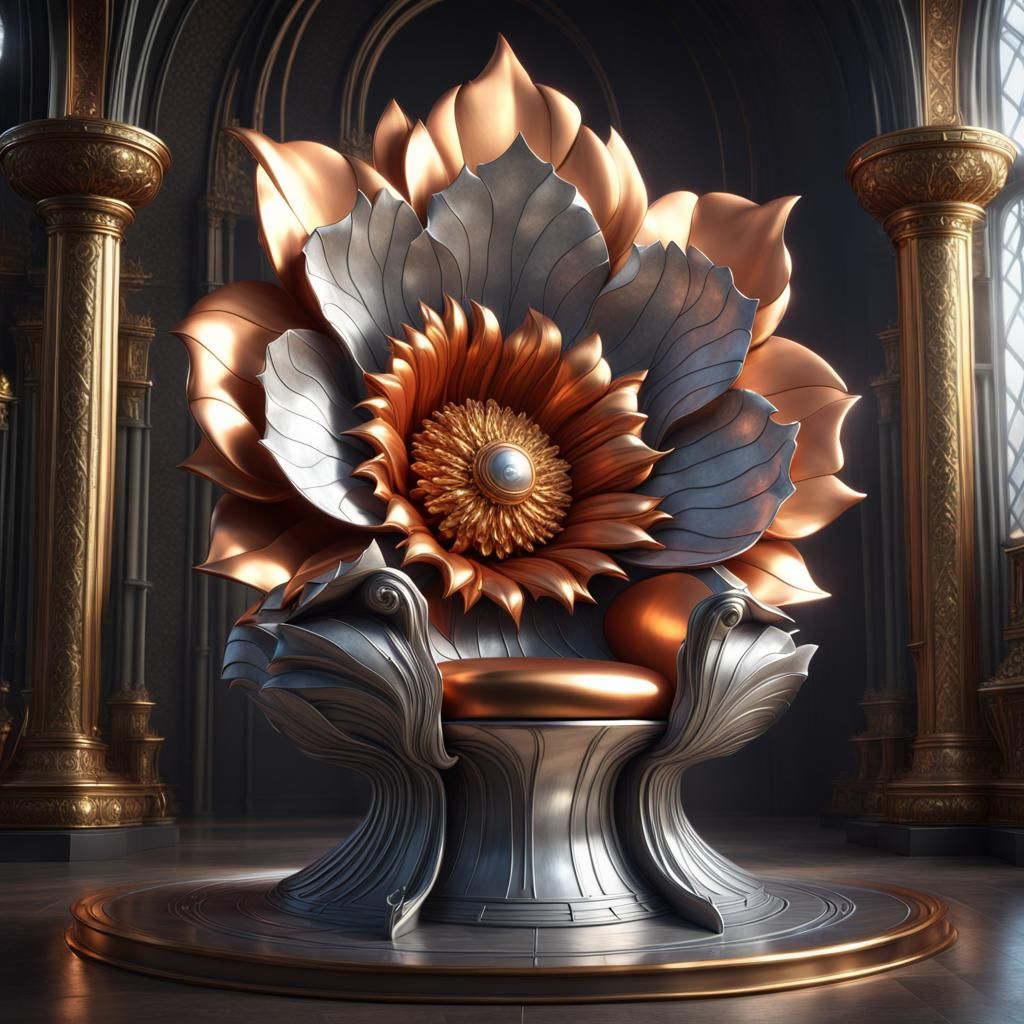 Metal Flower Throne - AI Generated Artwork - NightCafe Creator
