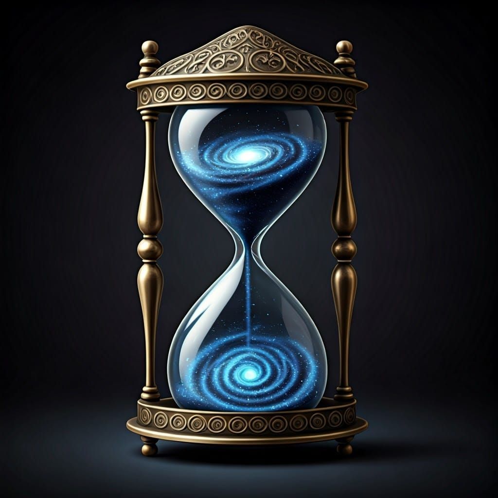 Cosmic Hourglass Transforms into a Vibrant Galaxy - AI Art