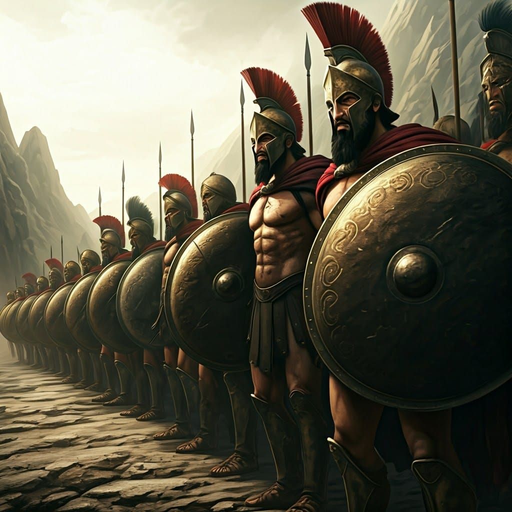 Spartan - Spartan Warriors Stand Resolute in Hyper-Realistic...