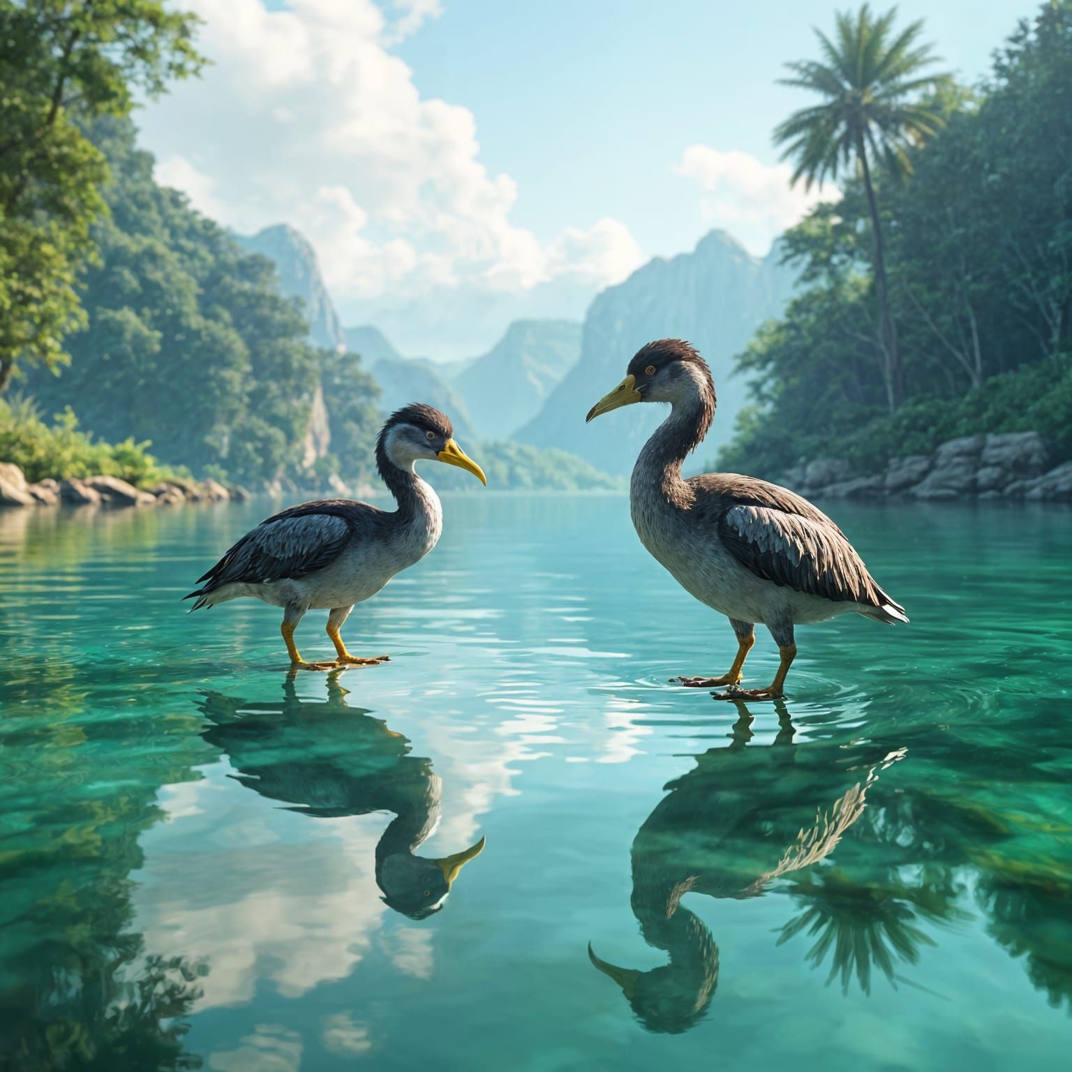 2 DODO Birds - 2 Dodo Birds in a Stunning Natural Habitat