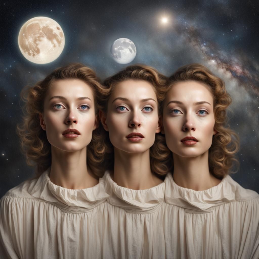 " femme-maison avec multiples fenêtres,visage lunaire,douceur ...