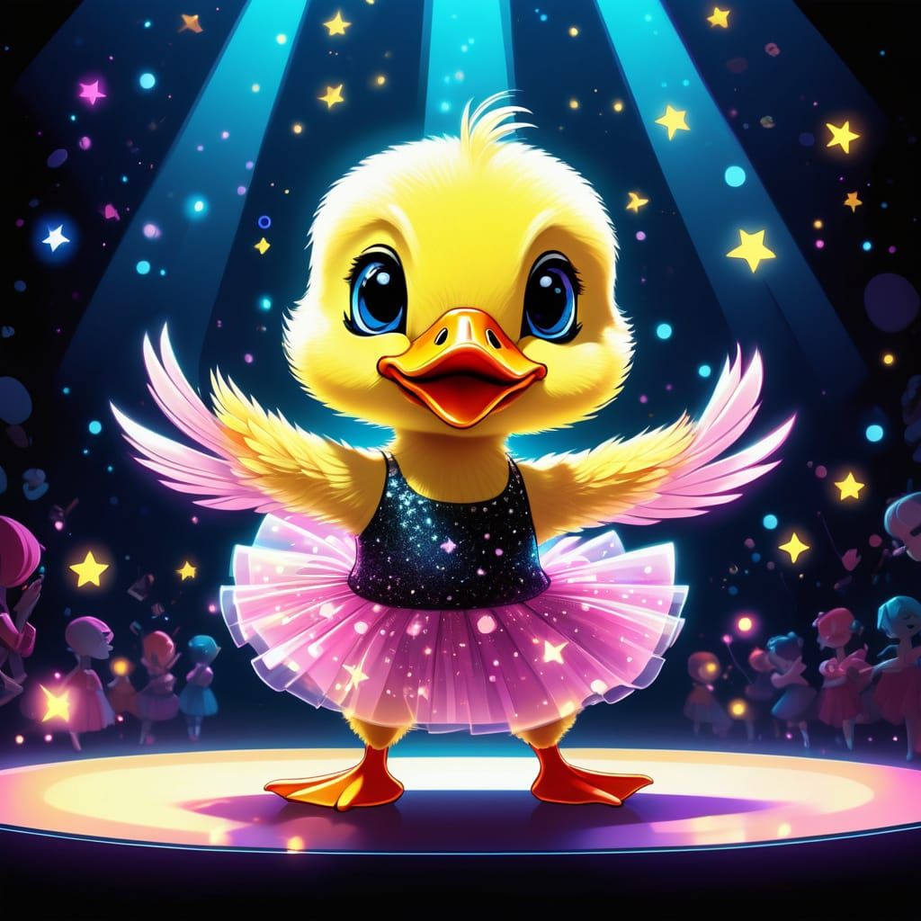 A duckling-girl dancing 2.0 - Duckling Ballerina in Cartoon ...