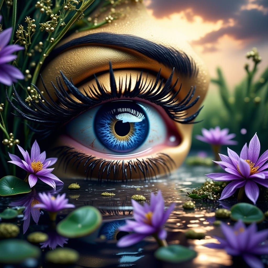 A beautiful masterpiece of a gorgeous beautiful purple eye with ...