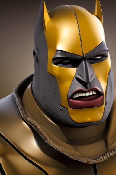 moai head wearing a yellow leather batman suit - AI Generated Artwork ...